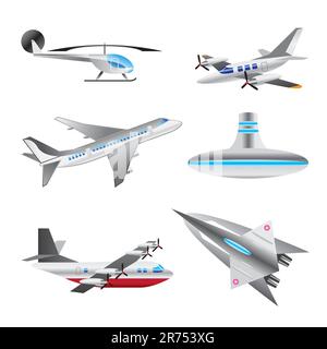 Les différents types d'aéronefs Illustrations et icônes - Vector icon ...