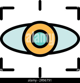 Icône de détection de vision radar. Contour icône de vecteur de ...