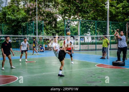 Bangkok, Thaïlande. 25th juin 2023. Un joueur thaïlandais de Sepak ...
