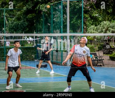 Bangkok, Thaïlande. 25th juin 2023. Un joueur thaïlandais de Sepak ...