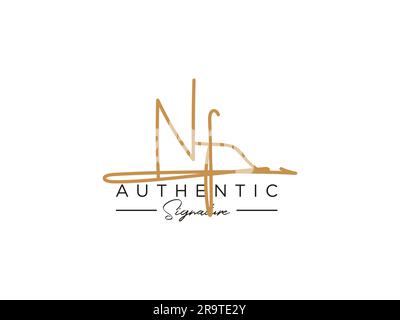 Modèle de logo NF Signature Vector Image Vectorielle Stock - Alamy