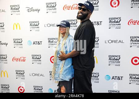 Tobe Nwigwe, left, and Martica "Fat" Nwigwe perform at the Essence Festival on Friday, June 30 ...