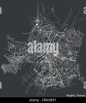 Carte des routes de rue d'ANGERS, FRANCE Image Vectorielle Stock - Alamy