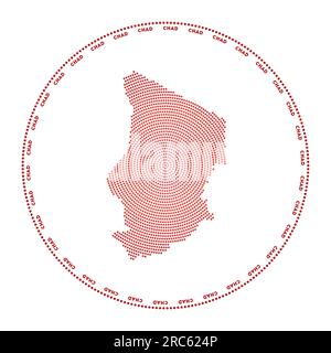 Icône Tchad. Logo rond avec carte du pays et titre. Badge Tchad élégant ...