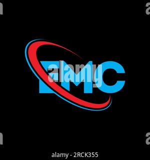 Logo EMC. Lettre EMC. Logo de lettre EMC. Initiales logo EMC liées à un ...