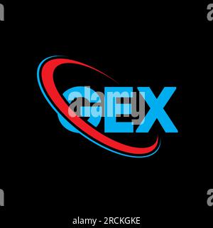Logo GEX. Lettre GEX. Logo de lettre GEX. Initiales GEX logo lié avec ...