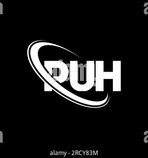 Logo PUH. Lettre PUH. Logo de lettre PUH. Initiales PUH logo lié avec ...