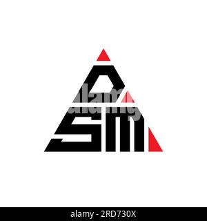 Logo de lettre triangle DSM avec forme de triangle. Monogramme de logo triangle DSM. Modèle de ...