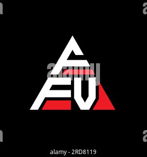 Logo de lettre triangle FFV avec forme de triangle. Monogramme de logo triangle FFV. Modèle de ...