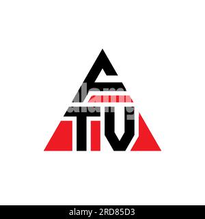 Logo de lettre triangle FTV avec forme de triangle. Monogramme de logo triangle FTV. Modèle de ...