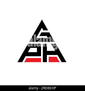 Logo lettre triangle GPH avec forme de triangle. Monogramme de logo triangle GPH. Modèle de logo ...