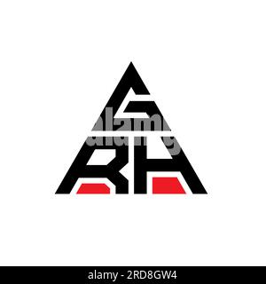 Logo de lettre triangle GRH avec forme de triangle. Monogramme de logo ...
