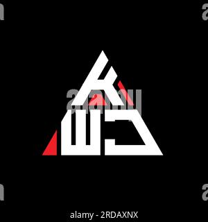 Logo de lettre triangle KWJ avec forme de triangle. Monogramme de logo ...
