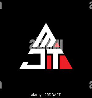 Logo de lettre triangle MJT avec forme de triangle. Monogramme de logo ...