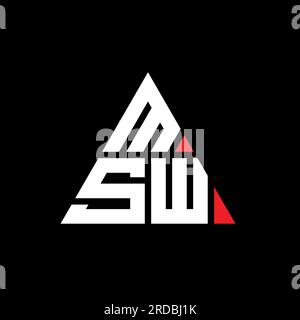 Logo lettre triangle MSW en forme de triangle. Monogramme de logo ...