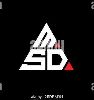 Logo de lettre triangle MSD avec forme de triangle. Monogramme de logo ...