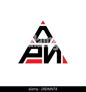 Logo de lettre triangle OPN avec forme de triangle. Monogramme de logo triangle OPN. Modèle de ...