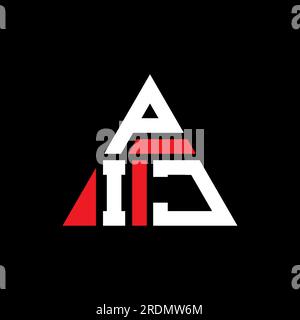 Logo de lettre triangle PIJ avec forme de triangle. Monogramme de logo ...