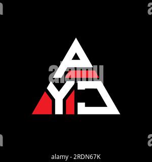 Logo de lettre triangle PYJ avec forme de triangle. Monogramme de logo ...