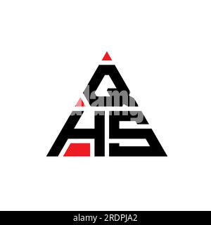 Logo de lettre triangle QHS avec forme de triangle. Monogramme de ...