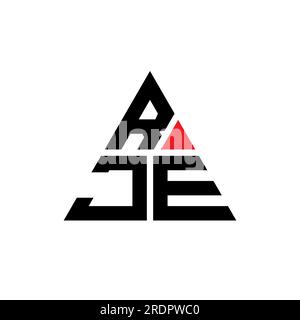 Logo de lettre triangle RJE avec forme de triangle. Monogramme de logo ...