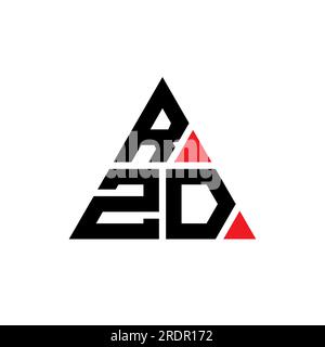 Logo de lettre triangle RZD avec forme de triangle. Monogramme de logo ...
