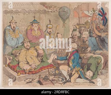 James Gillray. Réception de la diplomatique et sa suite, à la Cour de ...