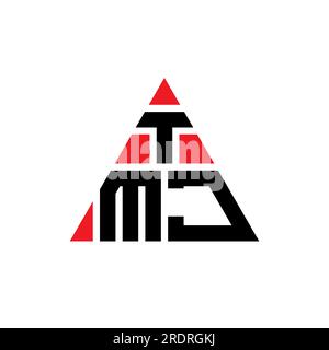 Logo de lettre triangle TMJ en forme de triangle. Monogramme de logo triangle TMJ. Modèle de ...