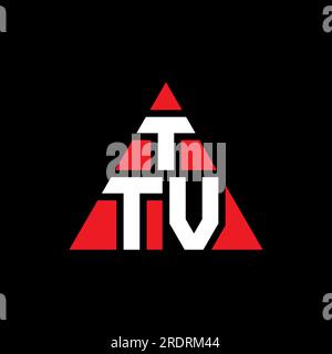 Logo de lettre triangle TTV avec forme de triangle. Monogramme de logo ...