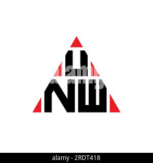 Logo de lettre triangle UNW avec forme de triangle. Monogramme de logo ...