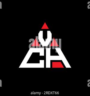 Logo de lettre triangle VCH avec forme de triangle. Monogramme de logo ...