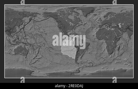 Plaque tectonique de Nazca sur la carte d'élévation à deux niveaux dans ...
