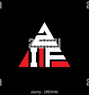 Logo de lettre triangle ZIF avec forme de triangle. Monogramme de logo triangle ZIF. Modèle de ...