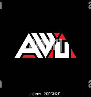 Logo de lettre AWU avec forme de polygone. Logo en forme de polygone et ...
