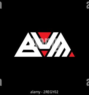Logo EN forme de triangle BUM. Monogramme de logo de triangle DE BUM ...