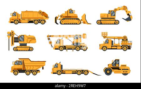 Camions lourds d'équipement routier, chariots élévateurs et tracteurs ...