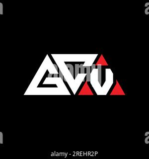 Logo de lettre triangle GCV avec forme de triangle. Monogramme de logo ...