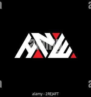 Logo de lettre triangle HNW avec forme de triangle. Monogramme de logo ...