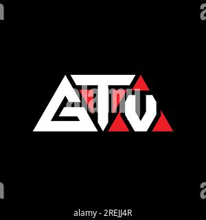 Logo de lettre triangle GTV avec forme de triangle. Monogramme de logo de triangle de GTV ...