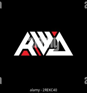 Logo de lettre triangle KWJ avec forme de triangle. Monogramme de logo ...