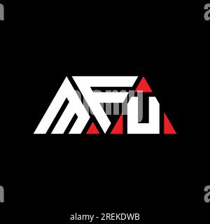 Logo de lettre triangle MFU avec forme de triangle. Monogramme de logo ...