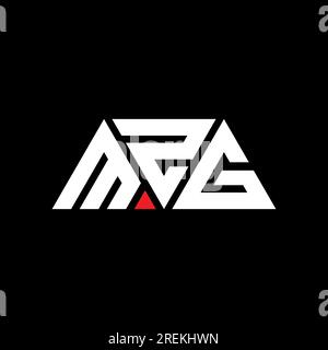 Logo de lettre triangle MZG avec forme de triangle. Monogramme de logo ...