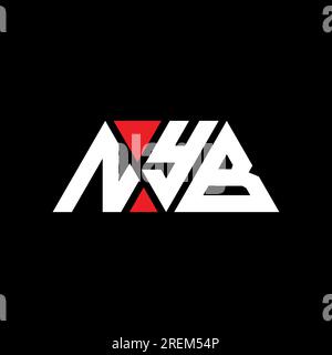 Design de logo de lettre triangle NYB avec forme de triangle ...