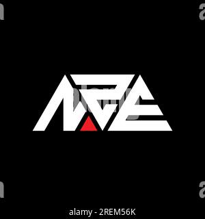 Logo de lettre triangle NZE avec forme de triangle. Monogramme de logo ...