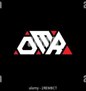 Logo de lettre triangle OMR avec forme de triangle. Monogramme de logo triangle OMR. Modèle de ...