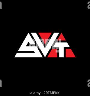 Logo de lettre triangle SVT avec forme de triangle. Monogramme de logo triangle SVT. Modèle de ...