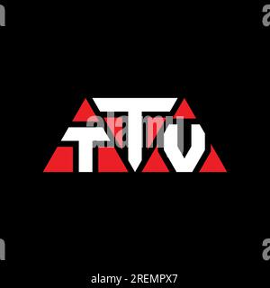 Logo de lettre triangle TTV avec forme de triangle. Monogramme de logo ...