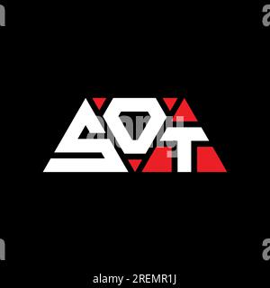 Logo de lettre triangle SOT avec forme de triangle. Monogramme de logo ...