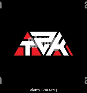 Logo de lettre triangle TZK avec forme de triangle. Monogramme de logo ...