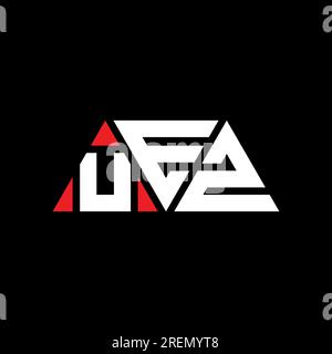 Logo de lettre triangle UEZ avec forme de triangle. Monogramme de logo triangle UEZ. Modèle de ...